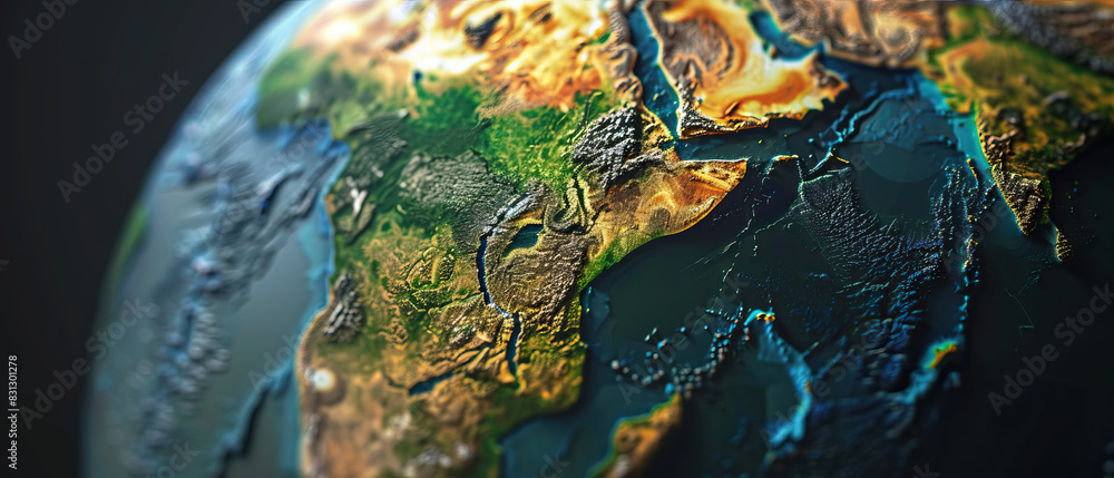 Modern clear, simple and detailed 3D African continent map background ...