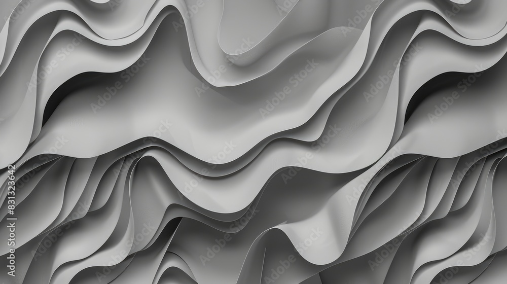 Gray wave pattern wallpaper with soft, flowing lines and subtle ...