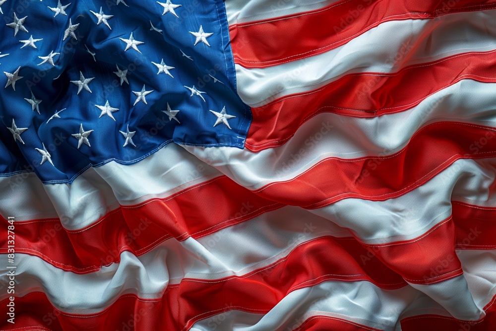 Waving American flag close up. Texture vibrant colors of USA flag ...