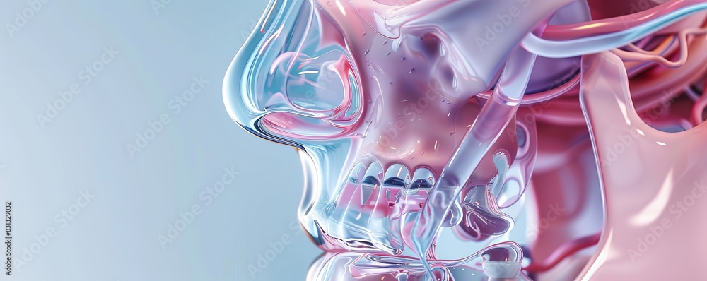 3D rendered illustration of the inside structure and anatomy of the ...