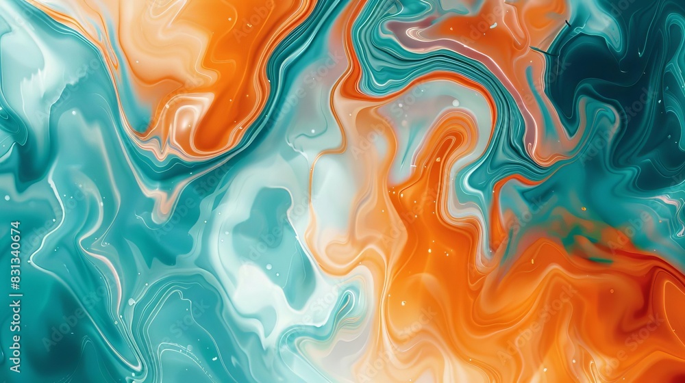 psychedelic gradient color flow background vibrant orange teal white ...