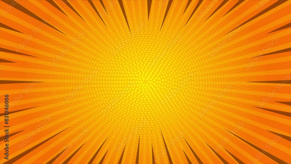 Comic background animation | 4k animated radial rays and dots pattern ...