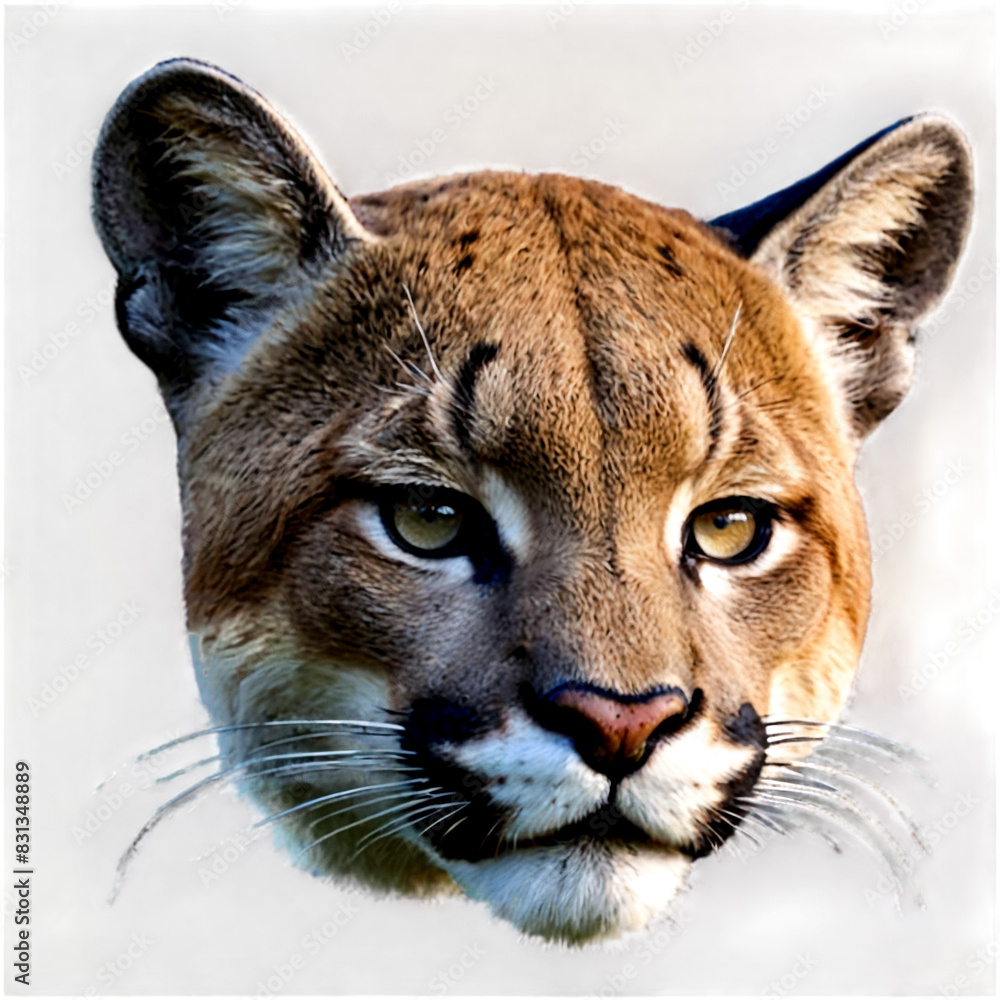 Logotype of wild puma cougar head, severe cat look, colorful image ...