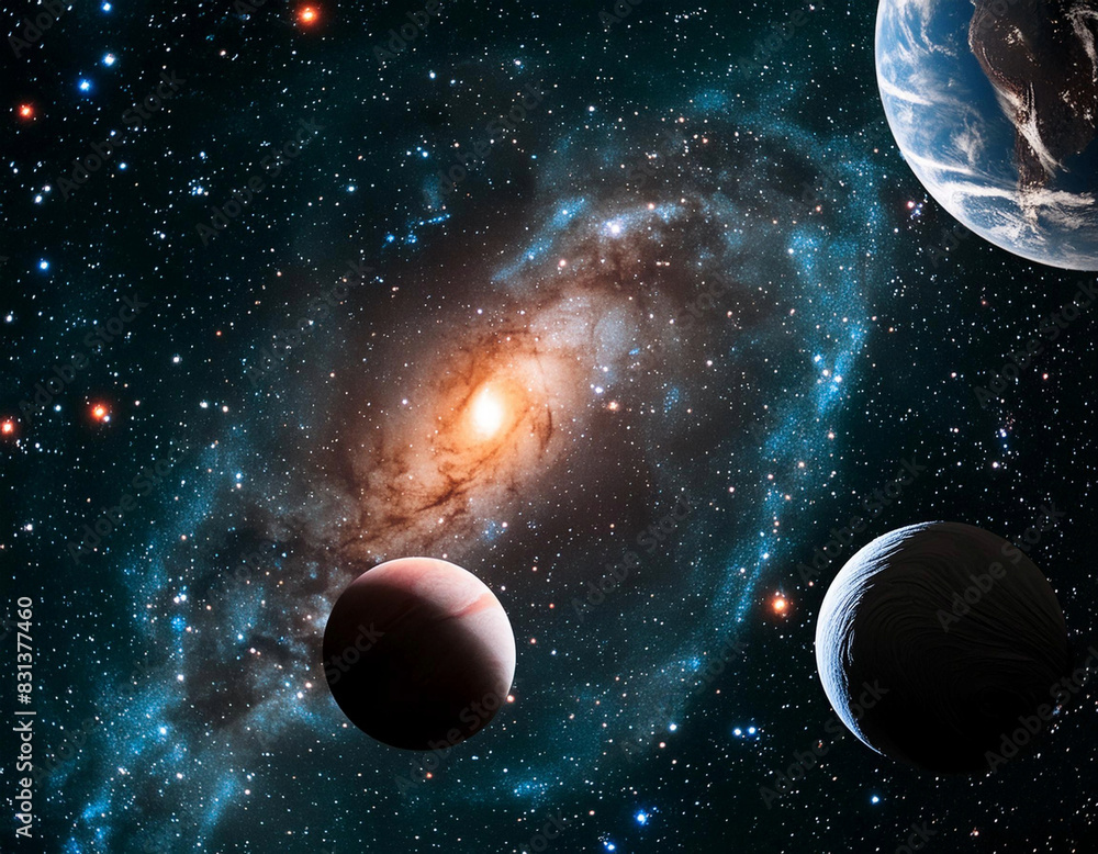 Abstract space background. Galaxy and Nebula, universe with stars and ...