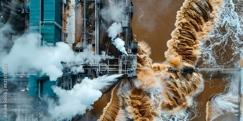 Industrial factory causing environmental damage and water pollution by ...