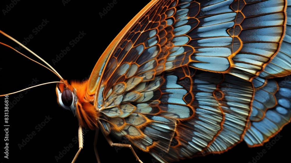 microscope revealing the intricate structure of a butterfly wing Stock ...