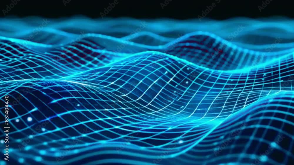 An interconnected wave pattern, where each wave is linked by a network ...
