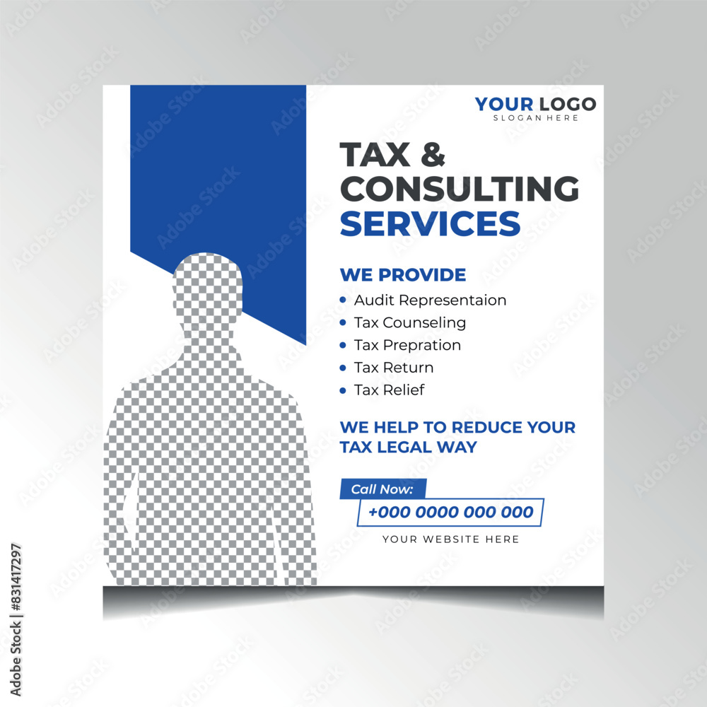 Tax preparation consulting social media post design income tax return ...