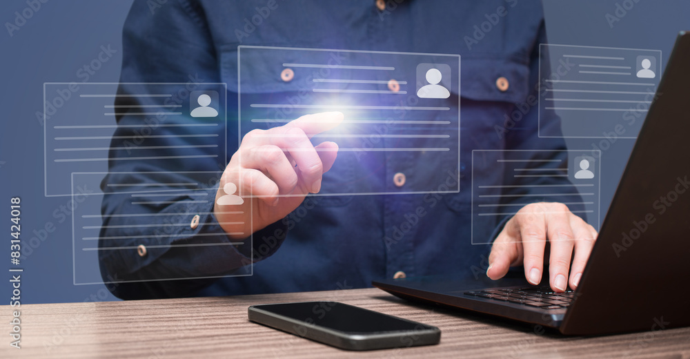 Human resources and management concept, online employee assessment form ...