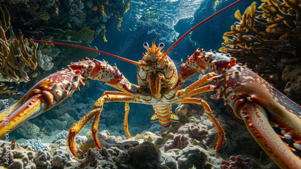 Intriguing Underside View of Lobster, Highlighting Legs and Underside ...