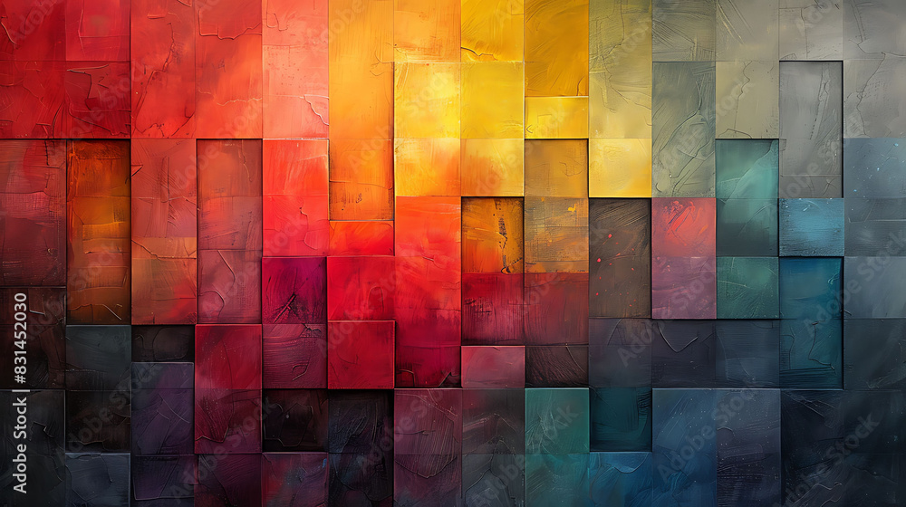 stunning abstract color field painting with large vibrant blocks of ...