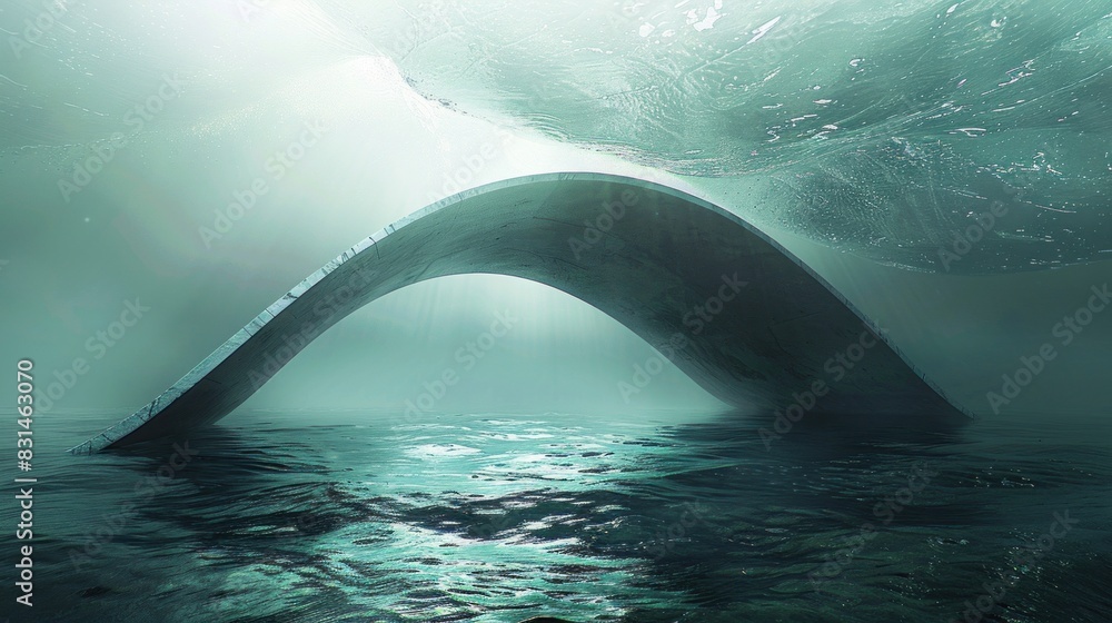 The graceful arc of a tidal turbine beneath the surface, silently ...