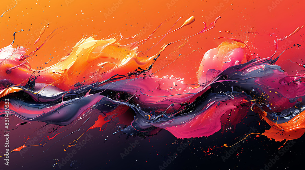 vibrant contemporary abstract art piece with bold dynamic shapes and ...