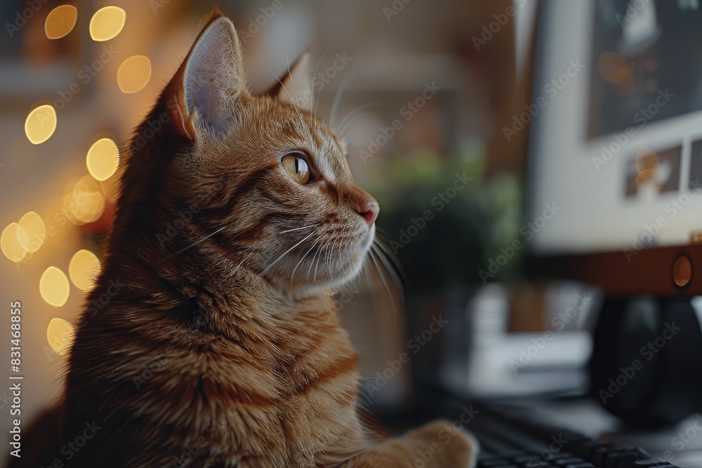 Cat focused on a screen, highlighting the importance of meticulous ...
