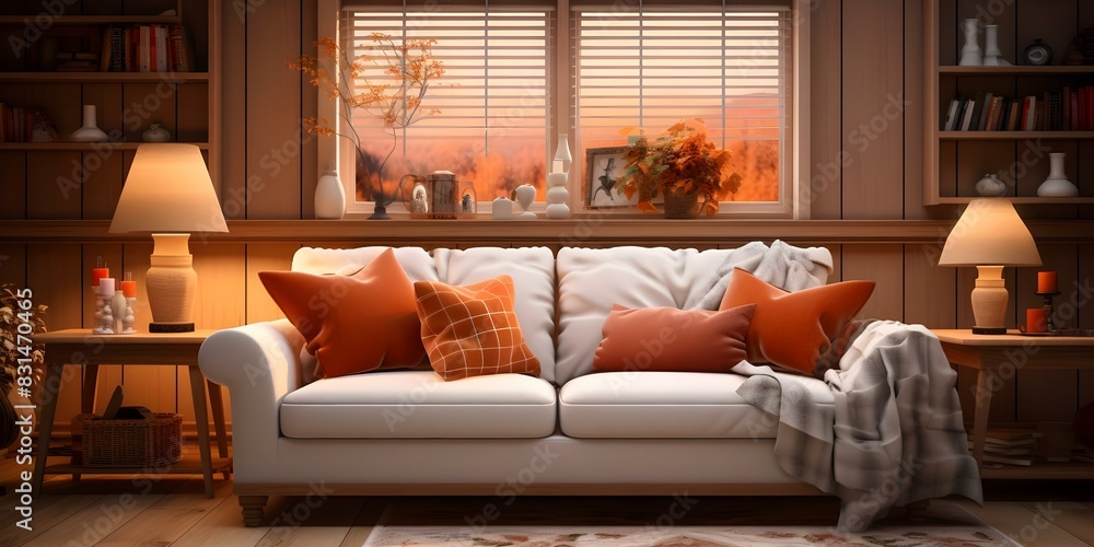 Virtual background loop with cozy living room sofa for VTuber stream ...