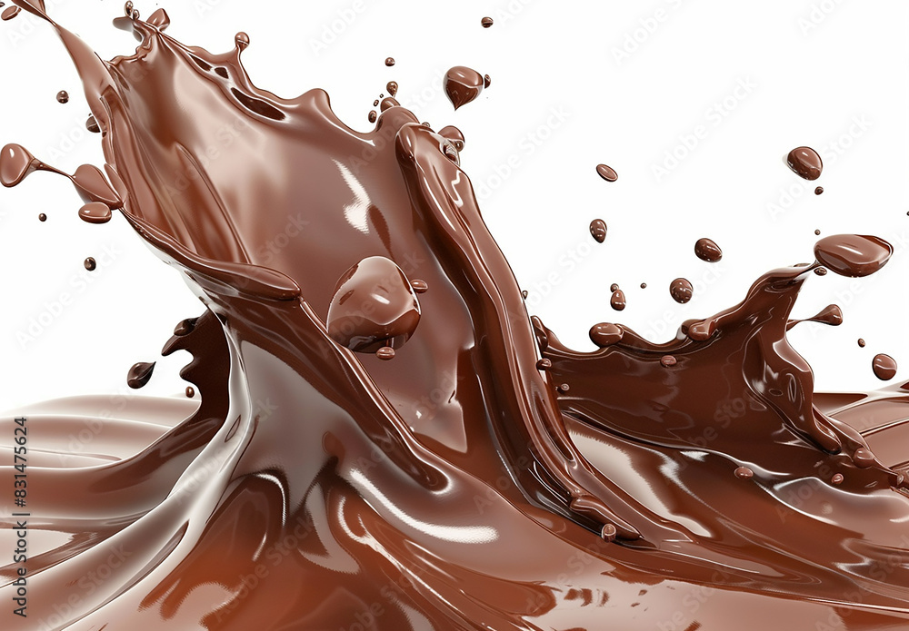 Photo of a splash of brown chocolate , cocoa splash , chocolate drink ...