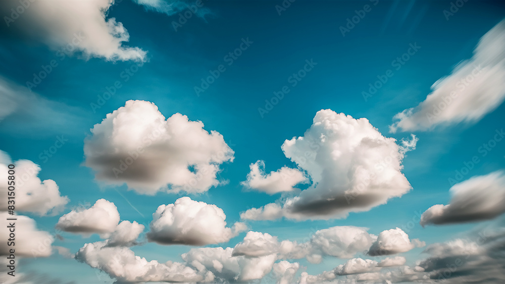 Blue sky with white clouds background,Natural daylight and white and ...