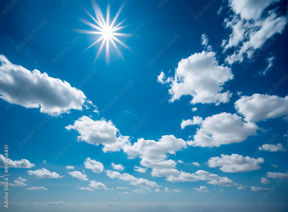 Blue sky with white clouds background,Natural daylight and white and ...