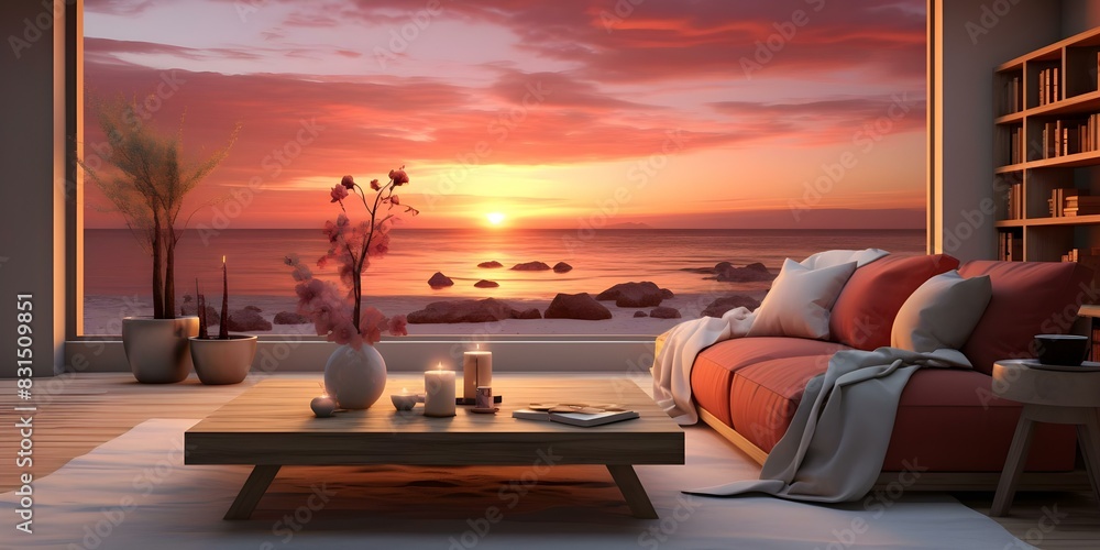 Virtual Sunset Living Room Background for Streaming Vtuber or Video ...