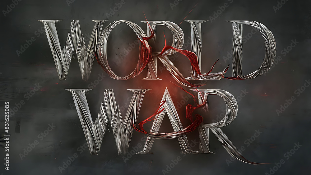 A powerful, evocative typography art piece depicting the chaos and ...
