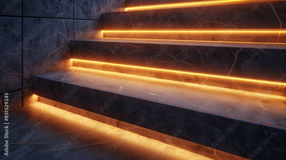 Transform Your Stairs with Sandstone Neon Lighting, Dive into a world ...