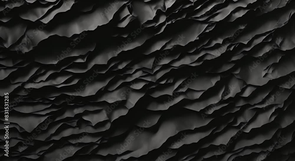 Vertical Black crumbled paper background texture Black crumpled paper ...