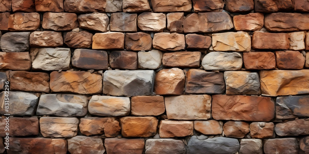 Foto de Detailed Image of Brick Wall with Unique Brick Shapes and ...