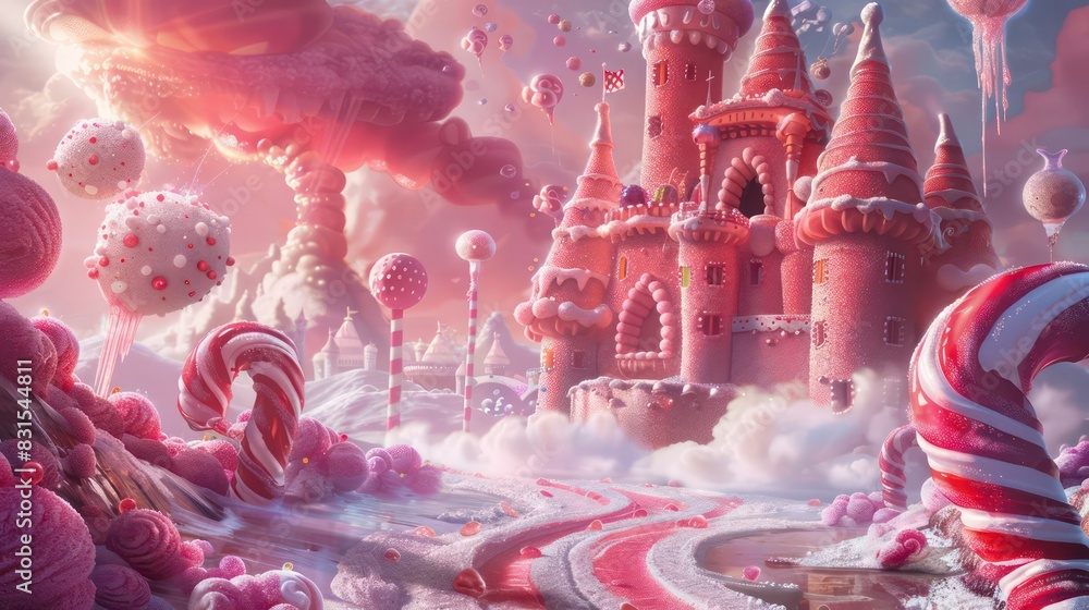 Candyland Castle A whimsical Halloween wallpaper depicting a candy ...