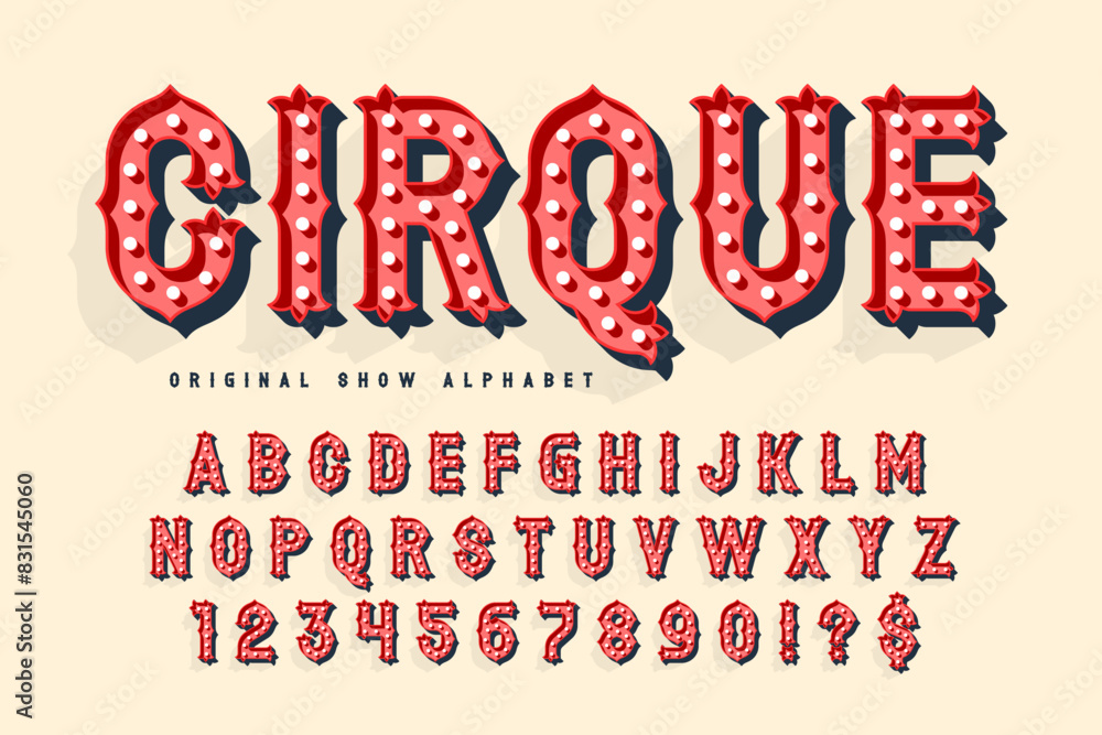 Circus Alphabet Letters Poster Retro Circus Alphabet Design, Cabaret,