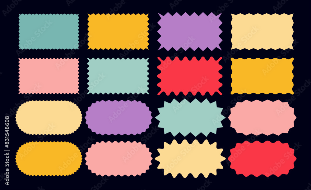 Minimalist Zigzag Shapes Set. Geometric Wiggly and Serrated Symbols ...