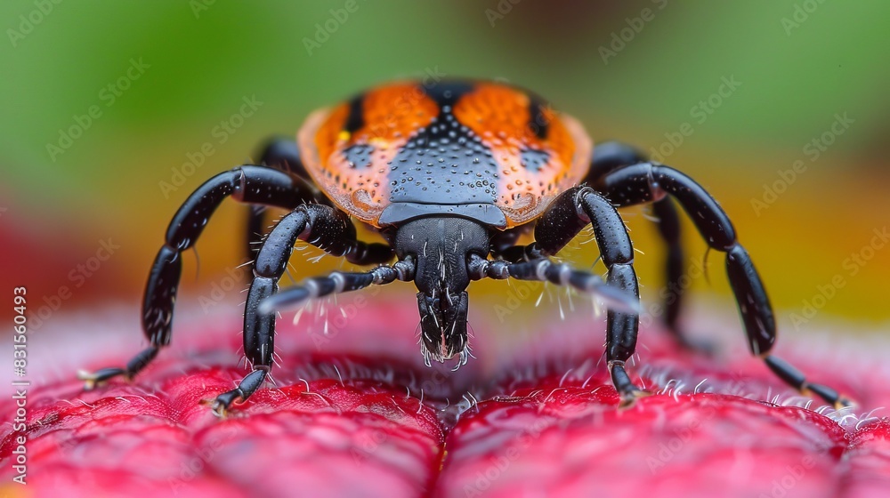 Hazardous tick insect on human skin, dangerous parasitic arachnid ...