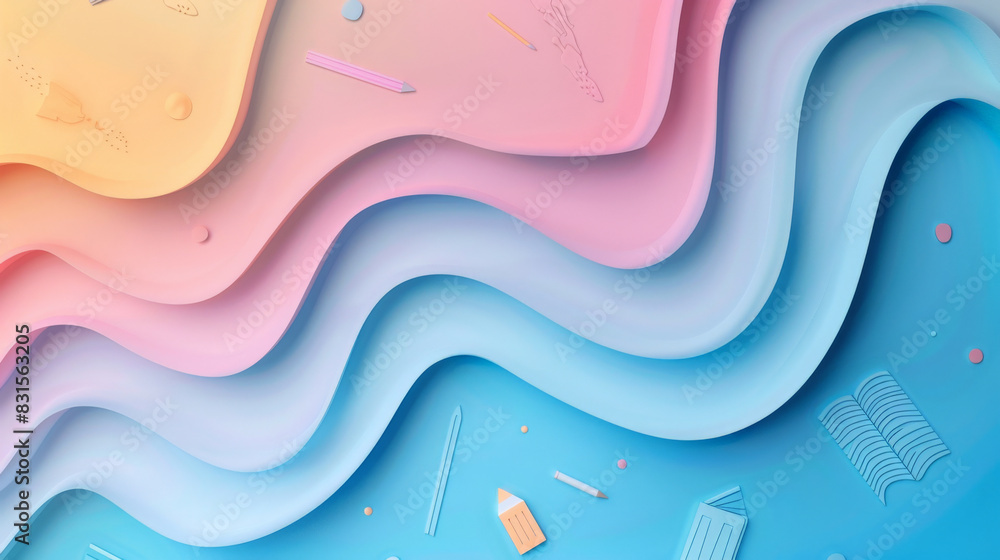 modern, minimalist education background featuring gradient waves in ...