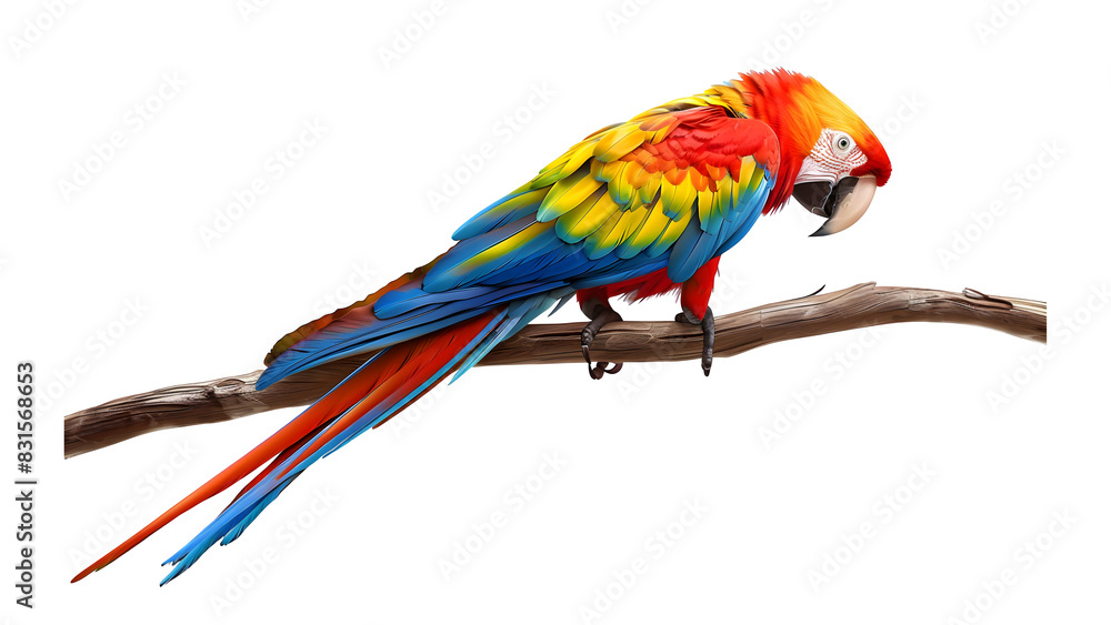 Colorful true parrot isolated on a transparent background, PNG, Ai ...