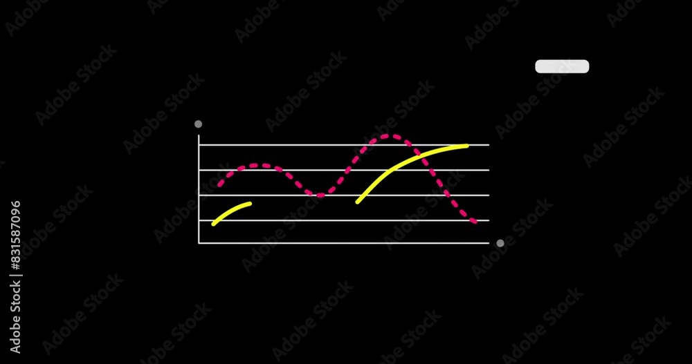 Loop animation of simple graph. Animated Infographic on black ...