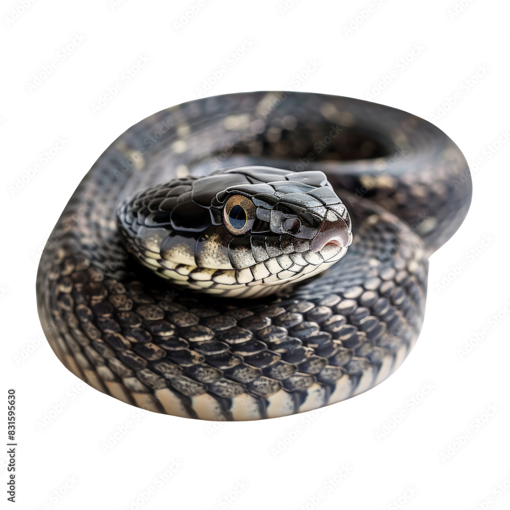 Black snake isolated on transparent background, cut out, png Stock ...