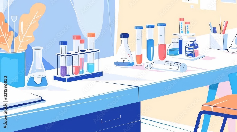 Design a captivating visual of a meticulously organized laboratory ...