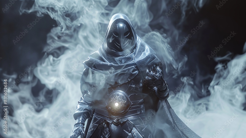 full body shot, character design, void arcanist, mist, photorealistic ...