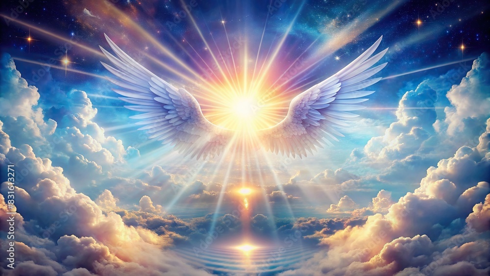 Mystical sky with angelic energy and radiant light, perfect for ...