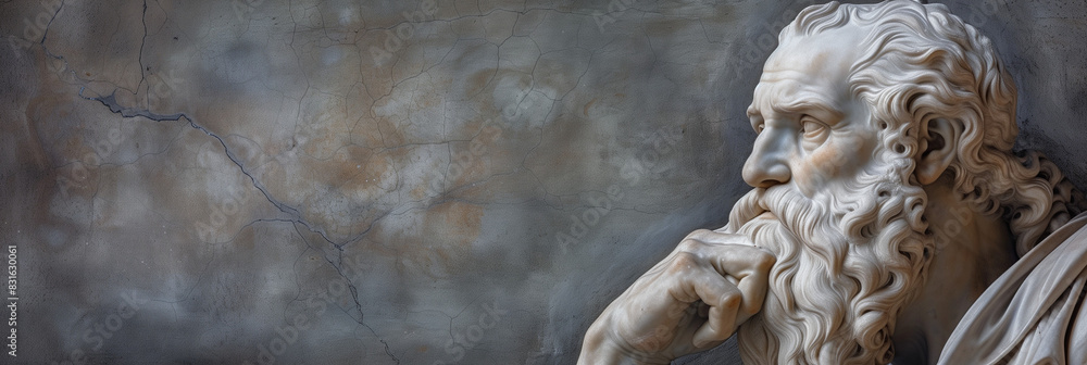 Statue of a Greek philosopher thinking Stock Photo | Adobe Stock