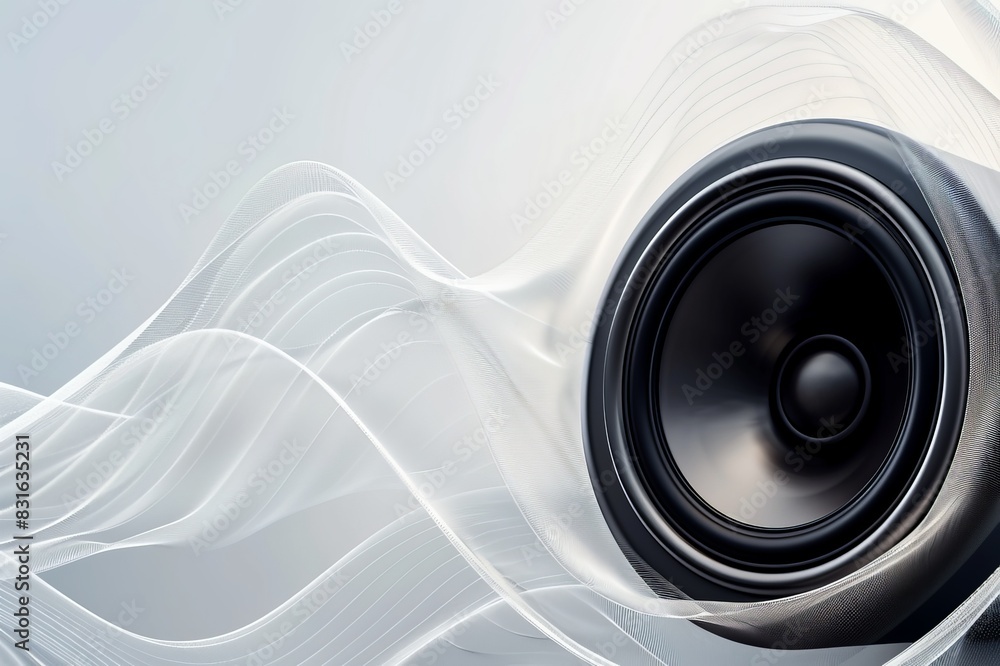 High quality speaker with abstract sound wave design, representing ...