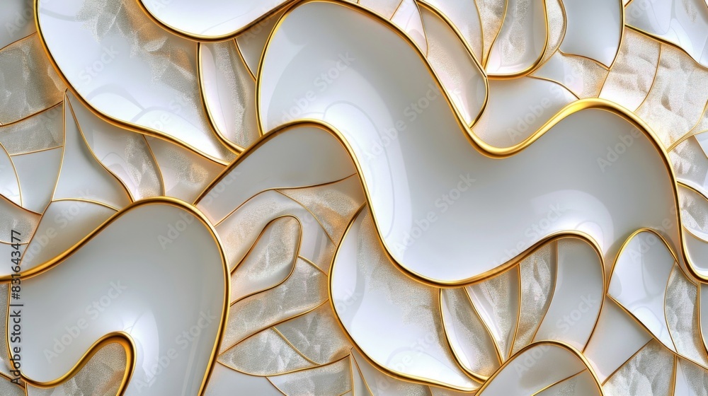 Foto de Sophisticated white 3D patterns are beautifully accentuated by ...