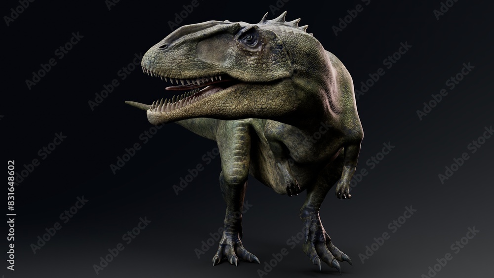 Carcharodontosaurus Realistic Model of background, 3d rendering Stock ...