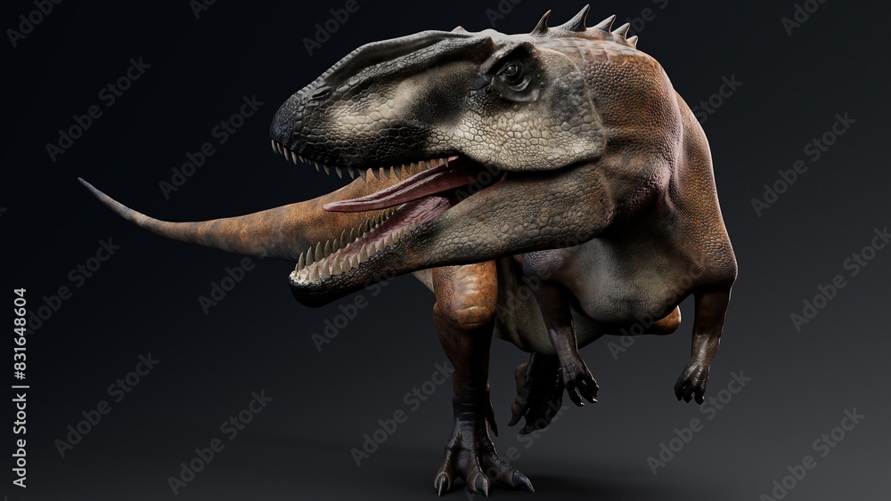 Carcharodontosaurus Realistic Model of background, 3d rendering Stock ...