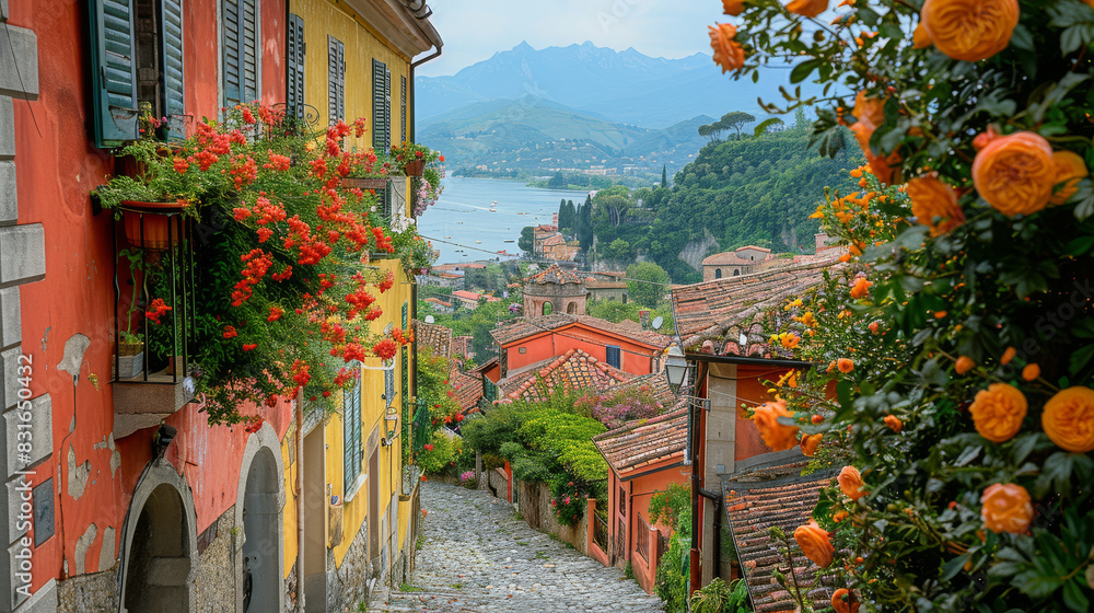 beautiful italy landscape scene for holiday created with Generative AI ...