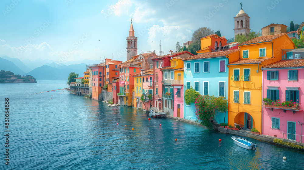 beautiful italy landscape scene for holiday created with Generative AI ...