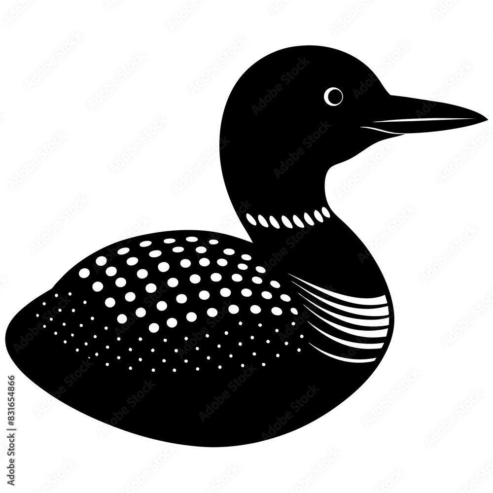 Loon icon vector silhouette illustration an white background Stock ...