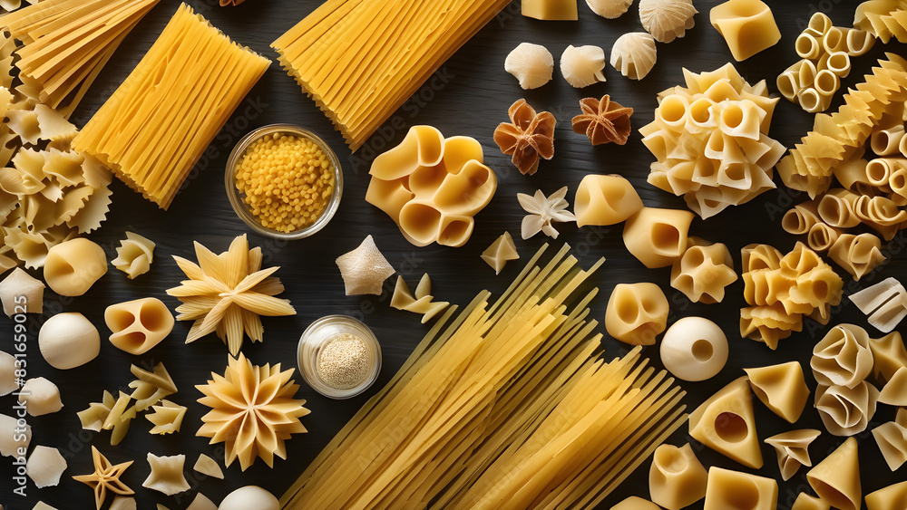 Various kinds of pasta background, types of pasta concept wallpaper ...