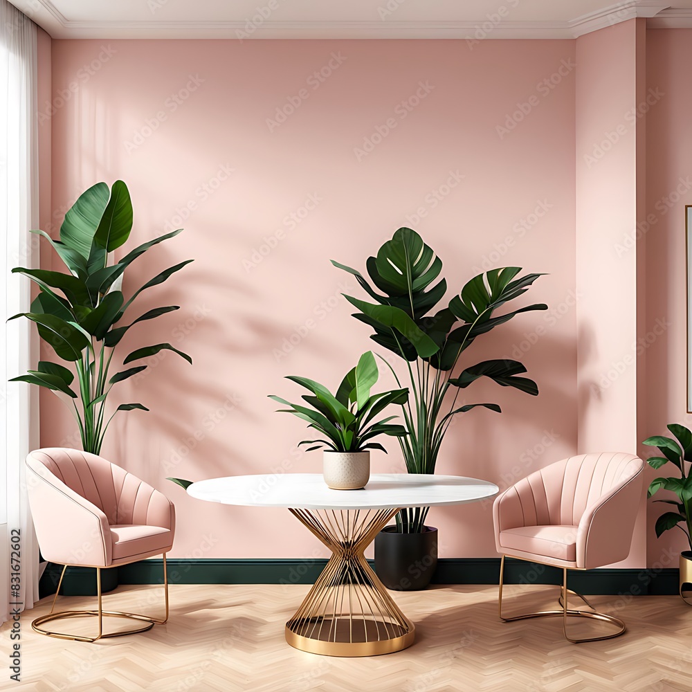 Peach fuzz 2024 trend color of the year in the luxury dining lounge ...