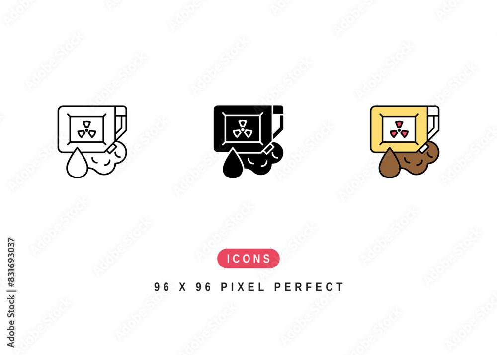 Contamination Icon. Chemical Contaminated Water Pictogram Graphic ...