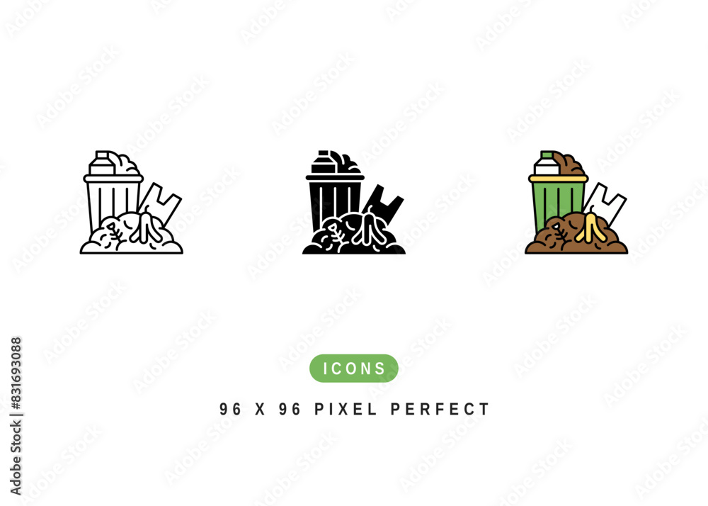 Rubbish Icon. Garbage Trash Bin Pictogram Graphic Illustration ...